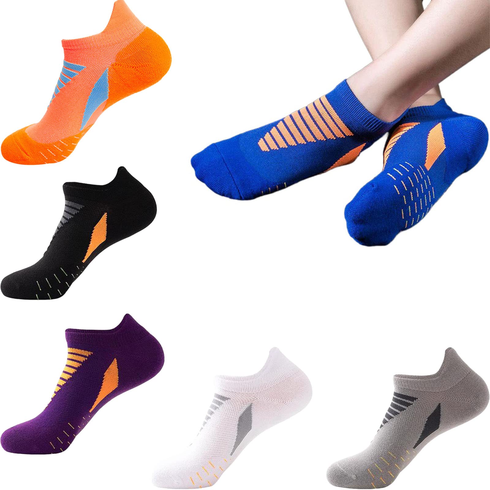 Ankle Socks for Men Women Black Football High Socks Copper Compression Socks Knee High White Socks 6 Pairs