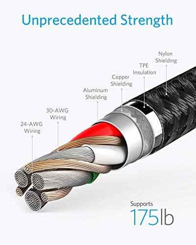 Anker PowerLine+ II USB-C to USB-A 2.0 Cable (6ft / 1.8m) , for Samsung Galaxy S9 / S9+ / S8/S8+/Note 8, LG V20/G5/G6, and More
