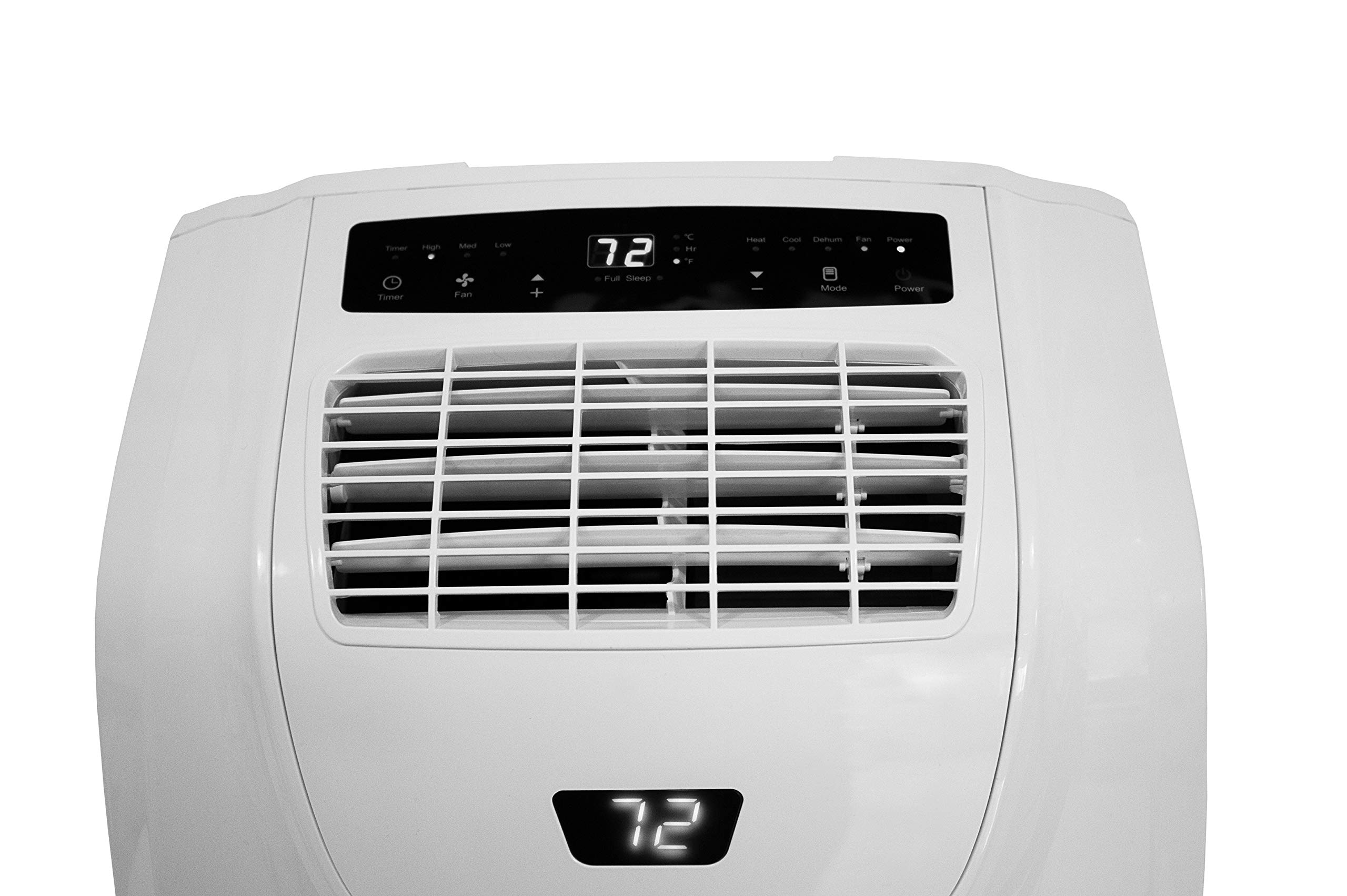 AireMax Portable Air Conditioner and Heater with Remote Control | For Rooms up to 500 Sq.Ft. | 24H Timer | Auto Restart | Wheels | LED Display | 4 Modes | White | APE514H