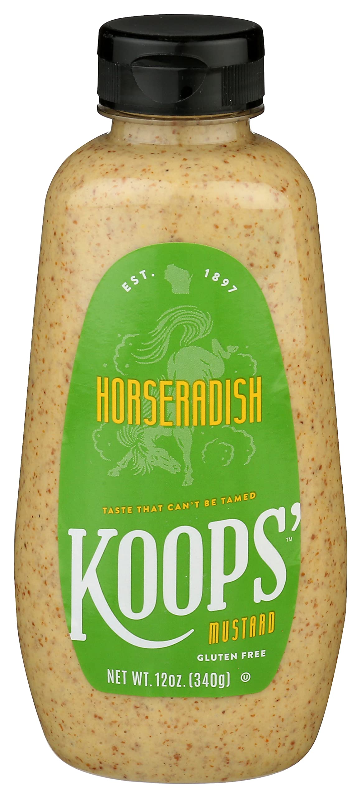 Koops' Horseradish Mustard ā Bold and Zesty Horseradish Sauce, Gluten-Free, Kosher, Made in USA, From Quality Mustard Seeds ā 12 Oz, Pack of 2