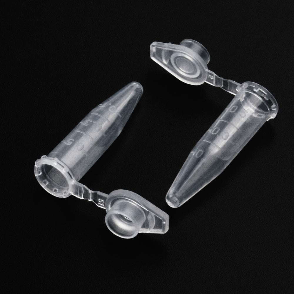 BronaGrand 200 Pieces 0.5ML Polypropylene Graduated Microcentrifuge Tubes with Attached Lid Clear