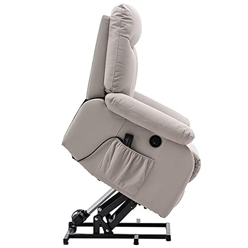Angola AFLHYJK Electric Lift Function Recliner Massage Chair Silver White Comfortable&Durable Fabric PU Easy Adjustment Ultimate Relaxation