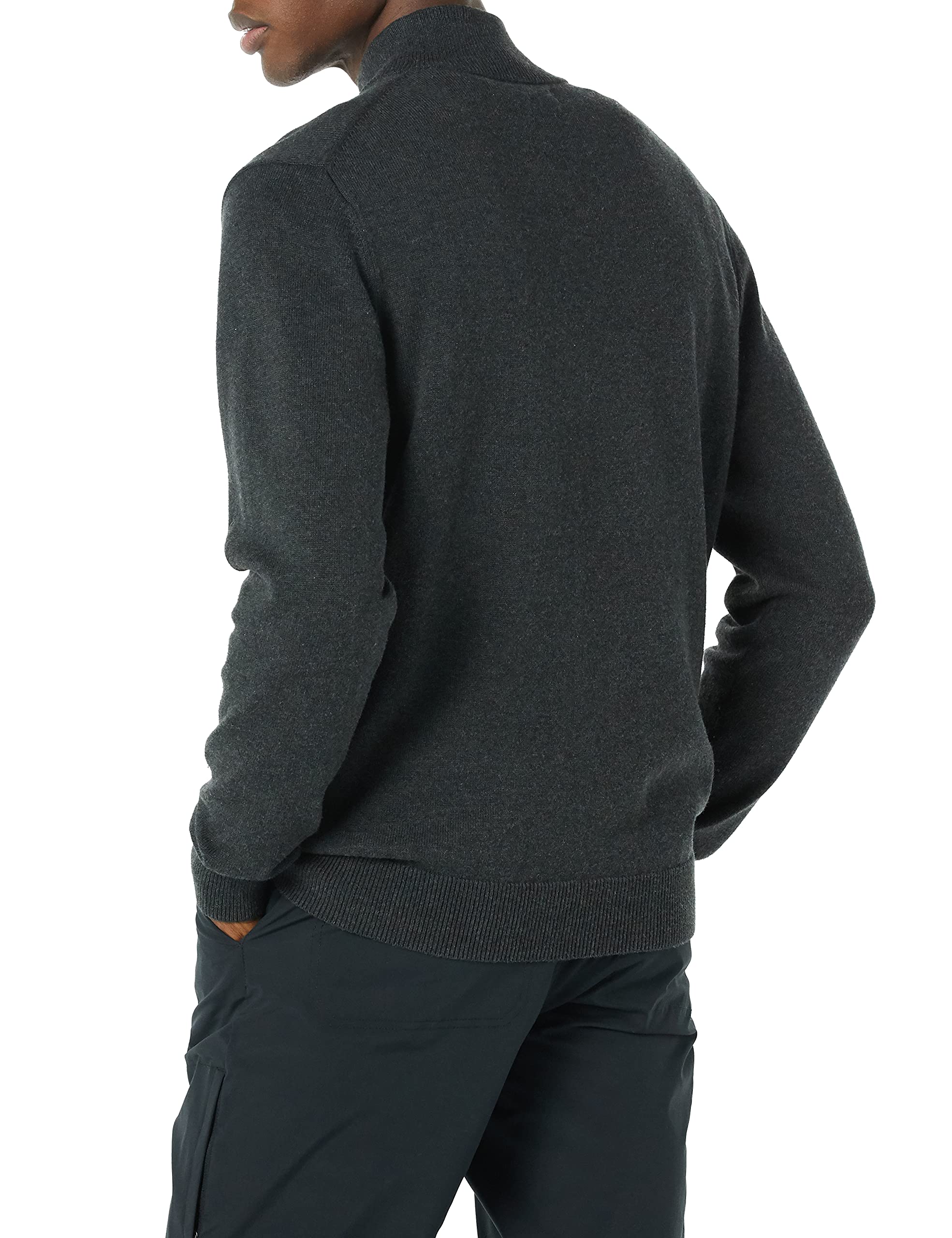Amazon Essentials Men's 100% Cotton Quarter-Zip Sweater, Charcoal Heather, XX-Large