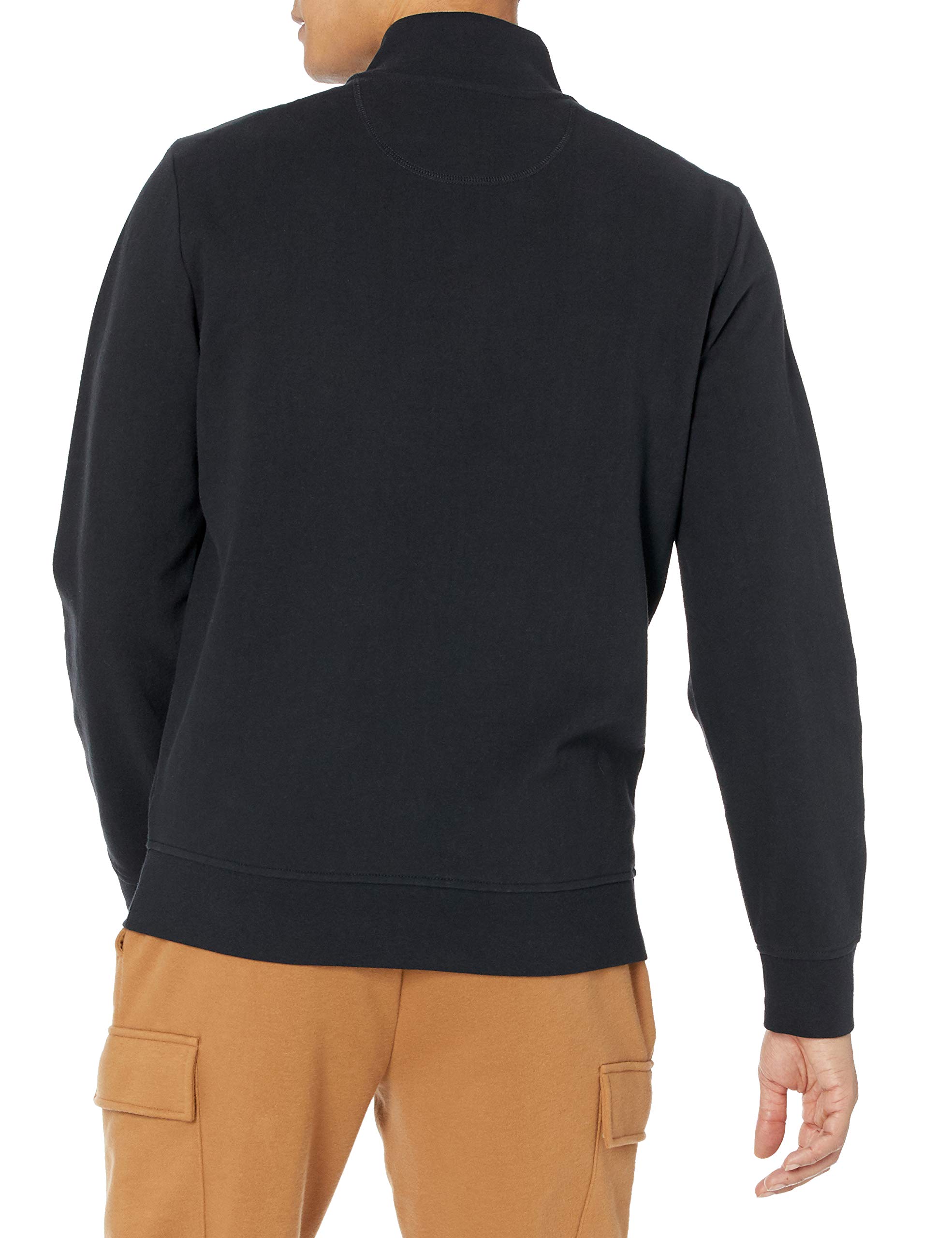 Amazon Essentials Men's Lightweight French Terry Quarter-Zip Mock Neck Sweatshirt, Black, XX-Large