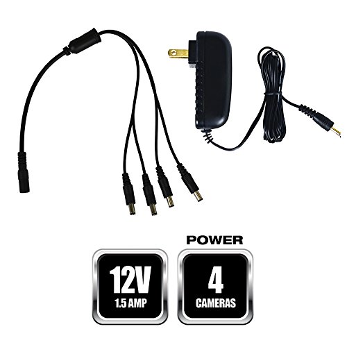 Night Owl Security Camera Power Adapter with 4-Way Power Splitter