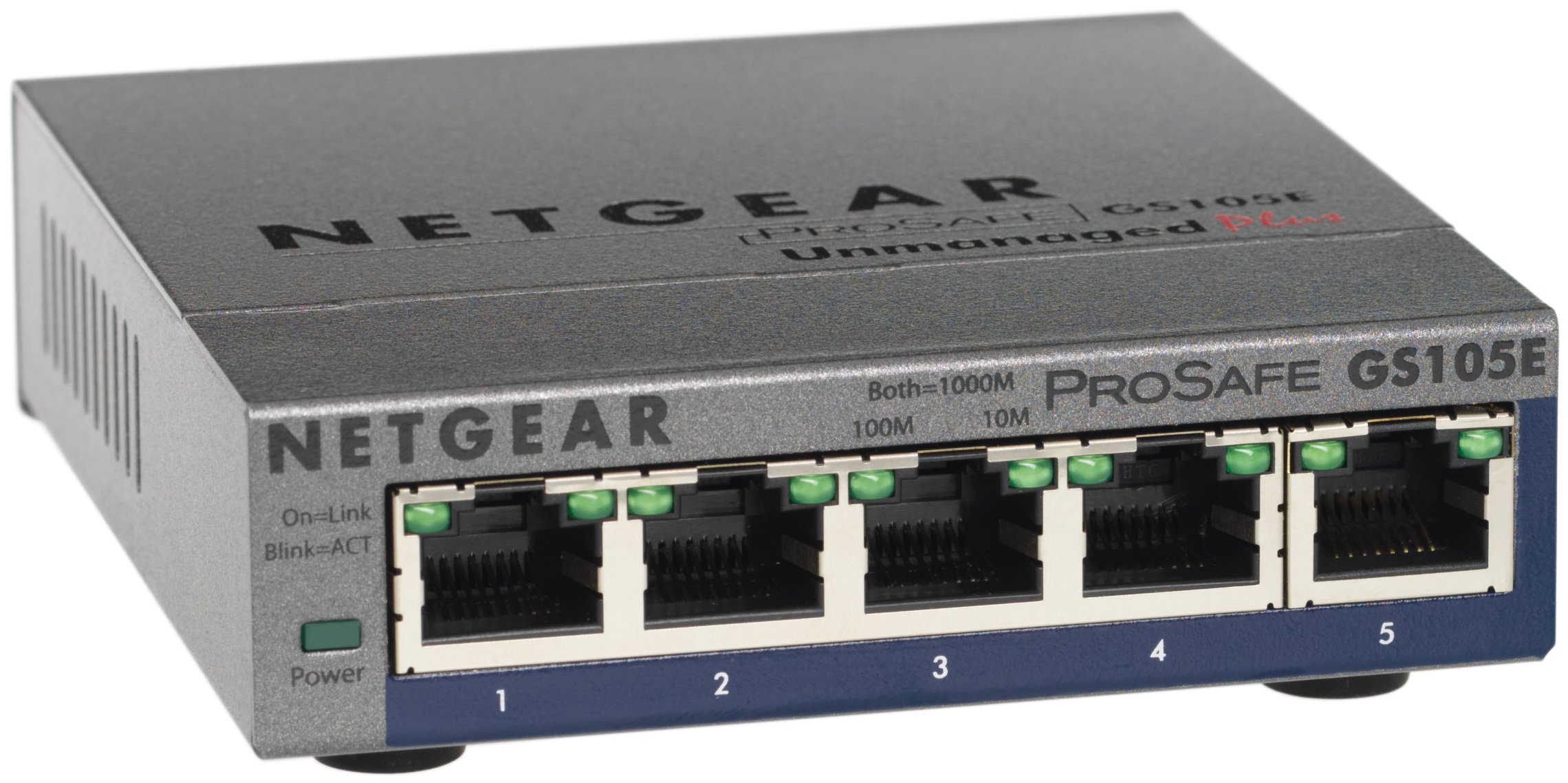 Netgear Prosafe Plus Gs105E 5-Port Gigabit Ethernet Switch - Switch - Unmanaged - 5 X 10/100/1000 - Desktop