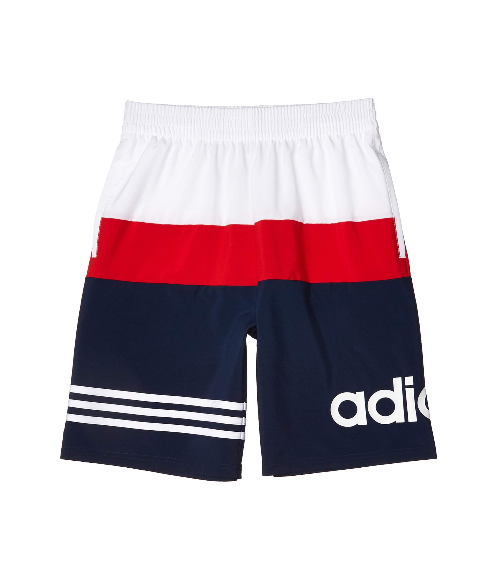 adidas Kids Boy's Color-Block Shorts (Big Kids) Navy MD (10/12 Big Kids)