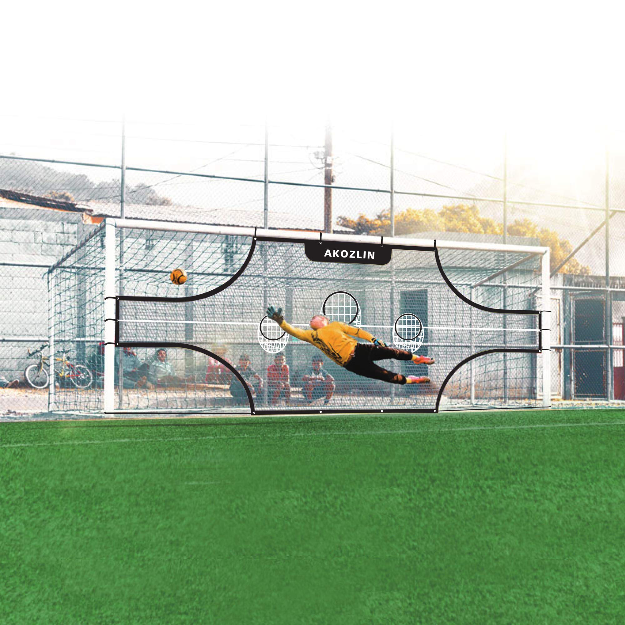 AKOZLIN CP 11 Person Soccer Field Nets Target Sheets Attach to Your Goal for The Ultimate Accuracy Training Partner (only net) 24ft x 8ft