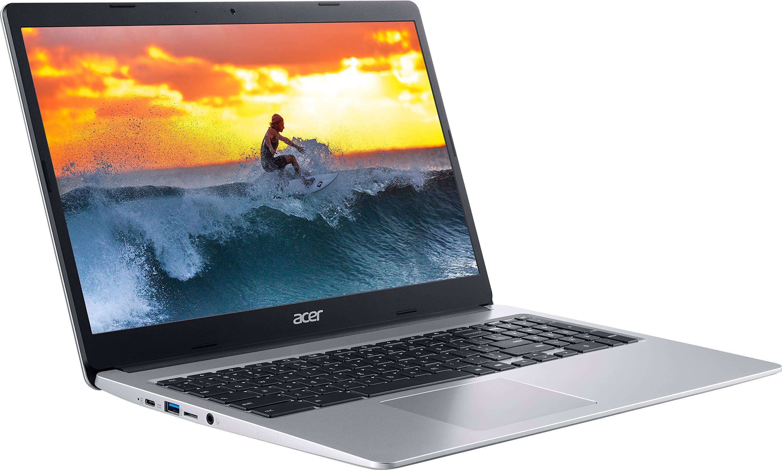 acer Chromebook 315 Laptop 2024 Newest, 15.6" HD Display, Intel Celeron N4020(Up to 2.8GHz), 4GB RAM, 256GB eMMC, Intel UHD Graphics, 12.5H Long Battery Life, WiFi, Bluetooth, Chrome OS, Silver