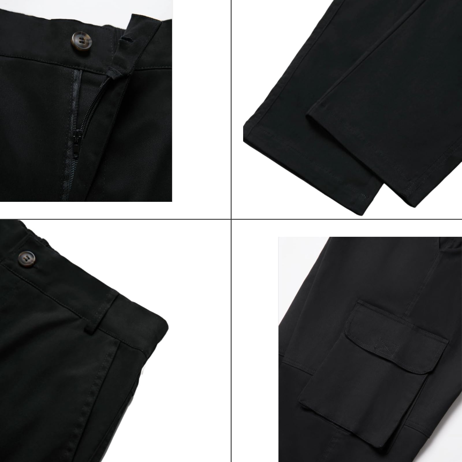 AIFARLD Mens Cargo Pants Multi Pockets Hiking Pants Cotton Stretch Elastic Waist Lightweight Trousers Outdoor Casual Relaxed Fit