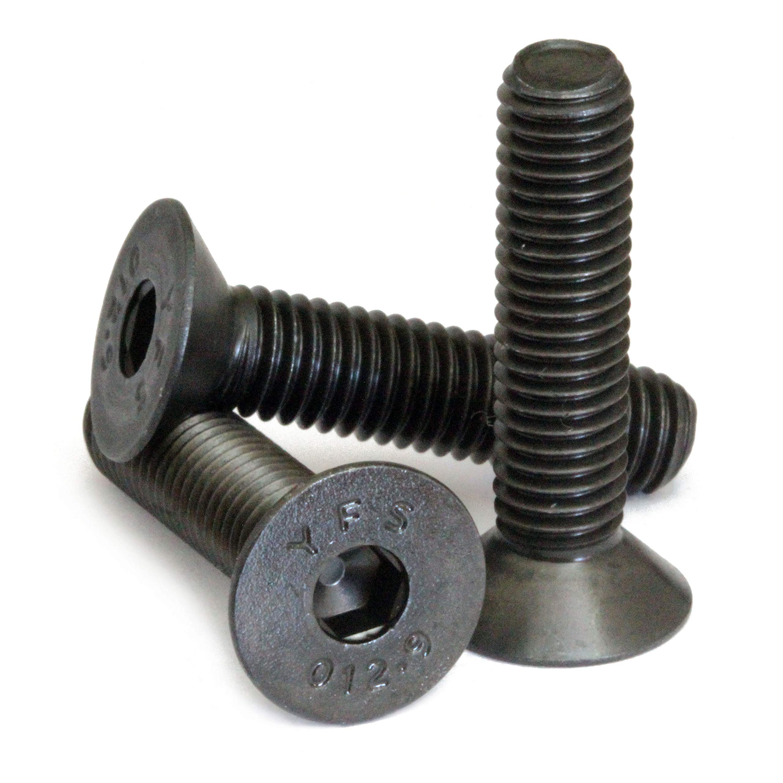 MonsterBolts - M3 x 10mm Flat Head Socket Cap Screws, DIN 7991, Alloy Steel, Black Oxide, 10 Pack