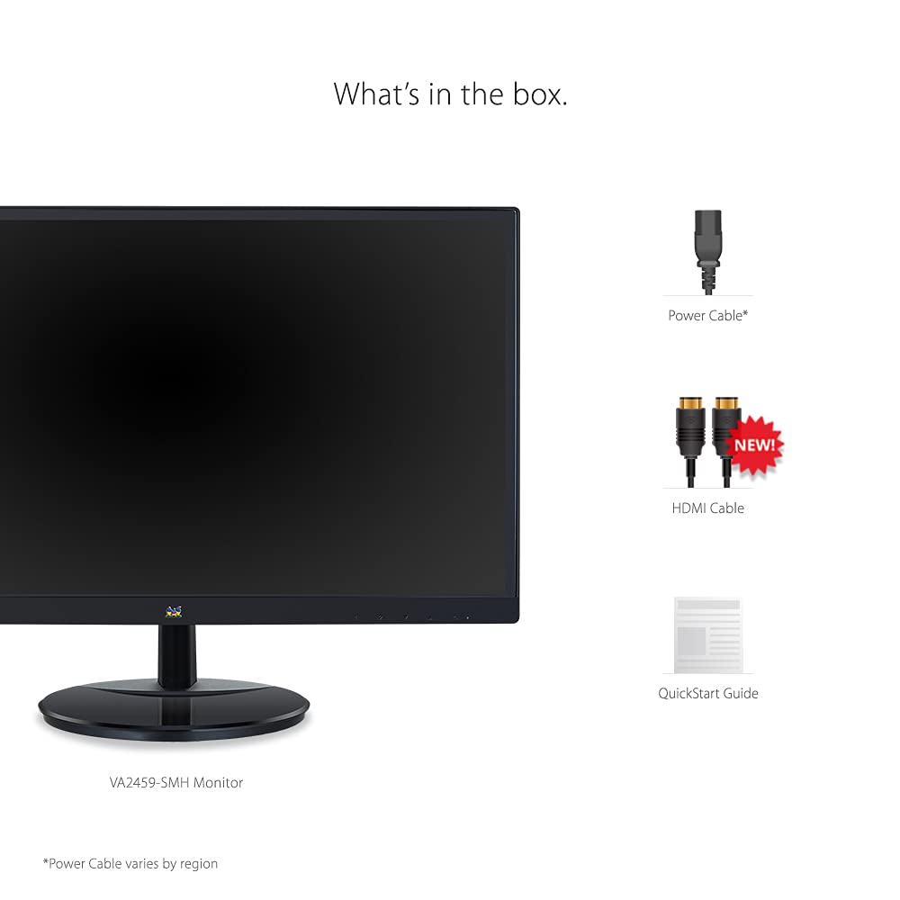 ViewSonic VA2459-SMH 24in IPS 1080p Frameless LED Monitor HDMI, VGA (Renewed)