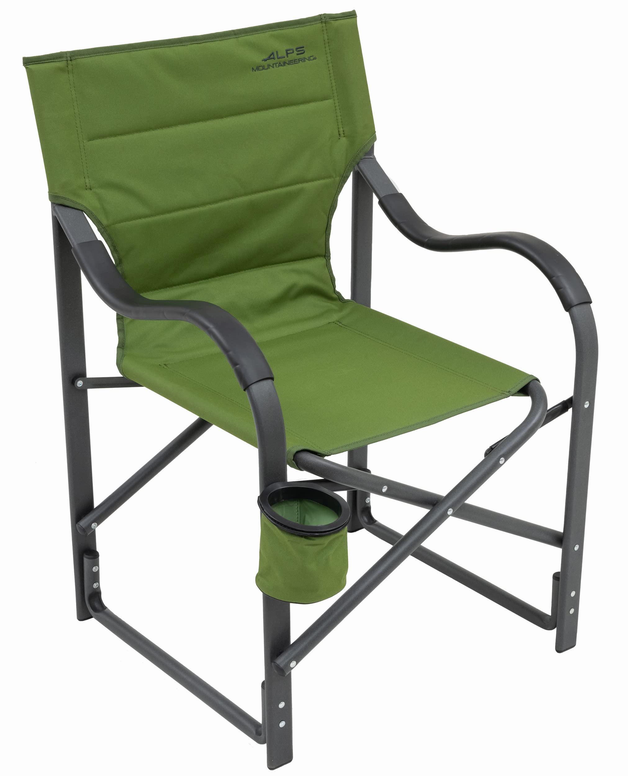 ALPS Mountaineering Camp Chairs for Adults - Comfortable Padded Polyester Fabric Over Sturdy Wide Aluminum/Steel Frame with Tall Back, Folds Flat, Khaki