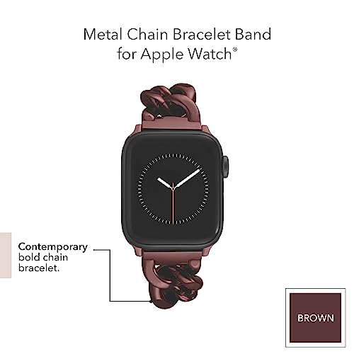 Anne Klein Fashion Chain Bracelet for Apple Watch, Secure, Adjustable, Apple Watch Replacement Band, Fits Most Wrists