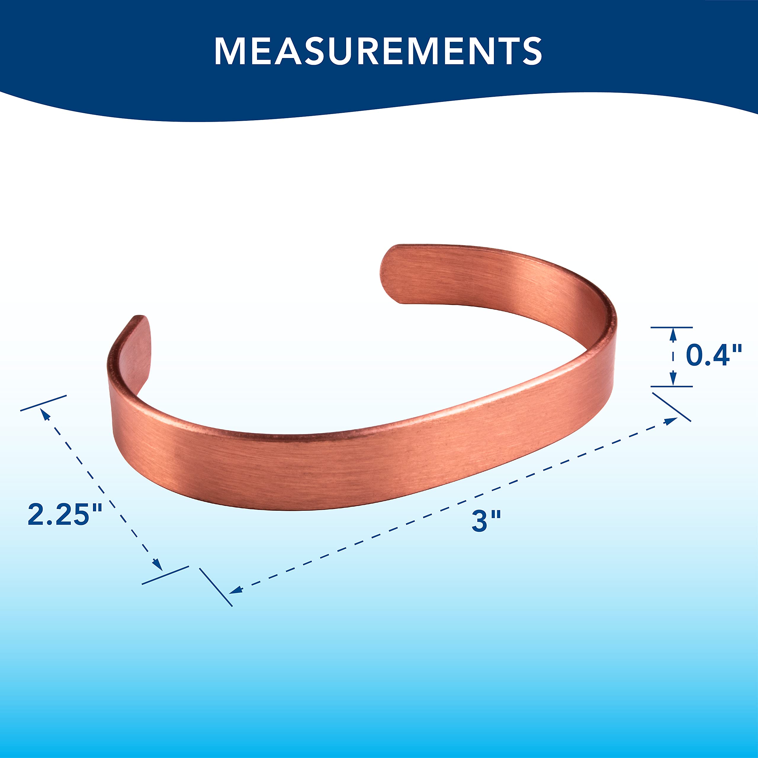 Apex Copper Bracelet, Solid Band