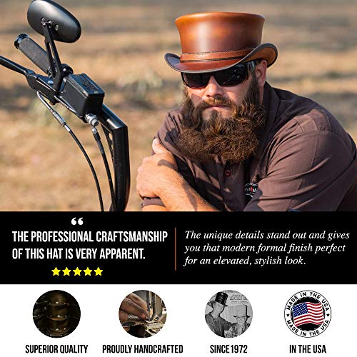 American Hat Makers Hampton Leather Top Hat for Men & Women β Shapeable Wide Brim Hat