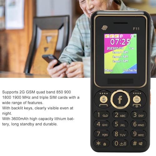 Airshi Seniors Cell Phone, Multifunctional Long Lasting Standby Unlocked Cell Phone Loud Sound 2G for Gifts (US Plug)