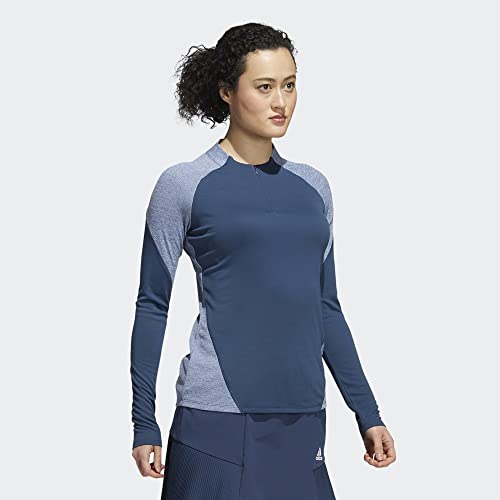 adidas Women's Standard Sport Performance Primegreen Heat.RDY Long Sleeve Mock, Crew Navy, L