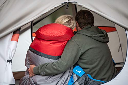 ALPS Mountaineering Zenith +30° Mummy Sleeping Bag, Regular - Gray/Red