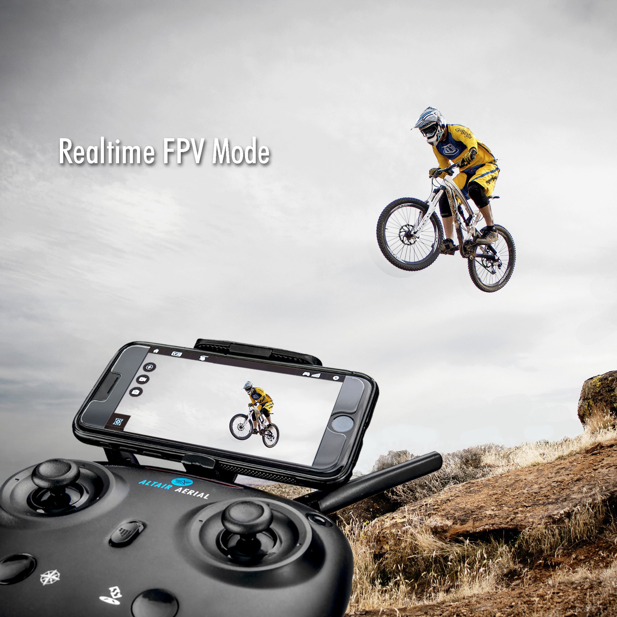 Altair #AA108 Camera Drone Great for Kids & Beginners | RC Quadcopter w/ 720p HD FPV Camera VR, Headless Mode, Altitude Hold, 3 Skill Modes, Easy Indoor Drone, 2 Batteries