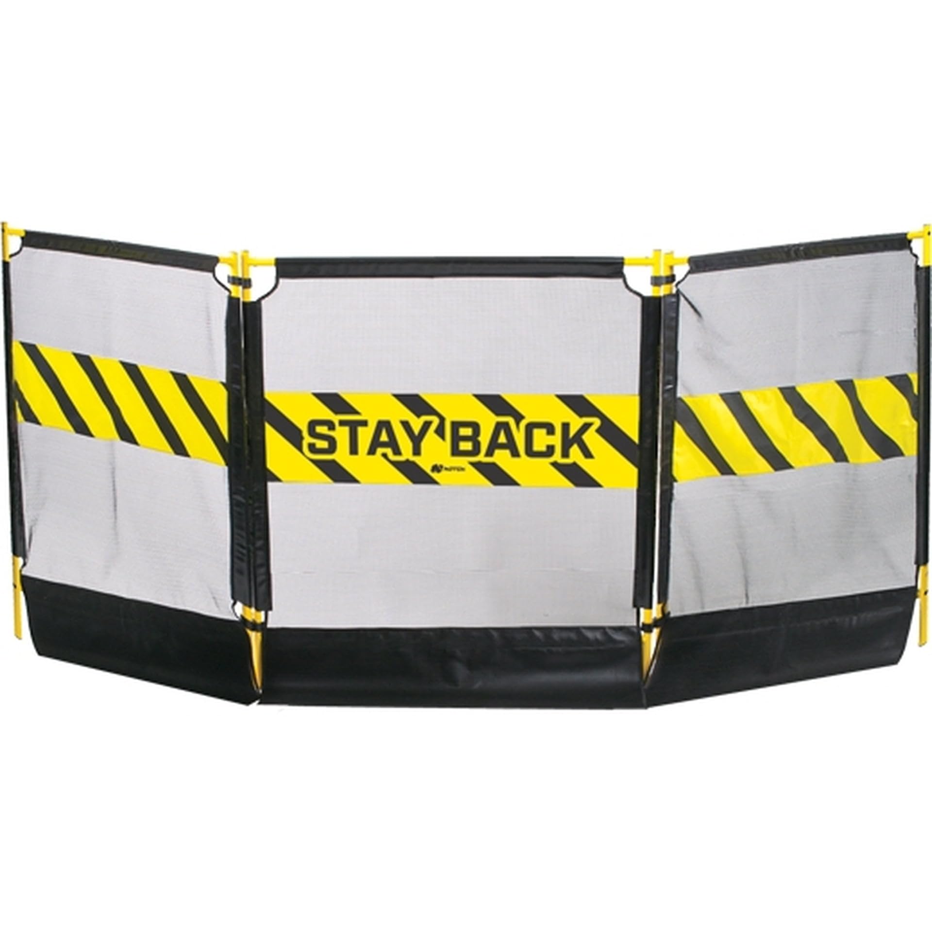 Notch Tri-Guard Heavy-Duty Nylon Coated Durable 3-Section Debris Containment Mesh Barrier for Controlling Chips When Grinding Stumps and Chipping Brush (Total Dimensions: 121β Wide x 45.5β high)