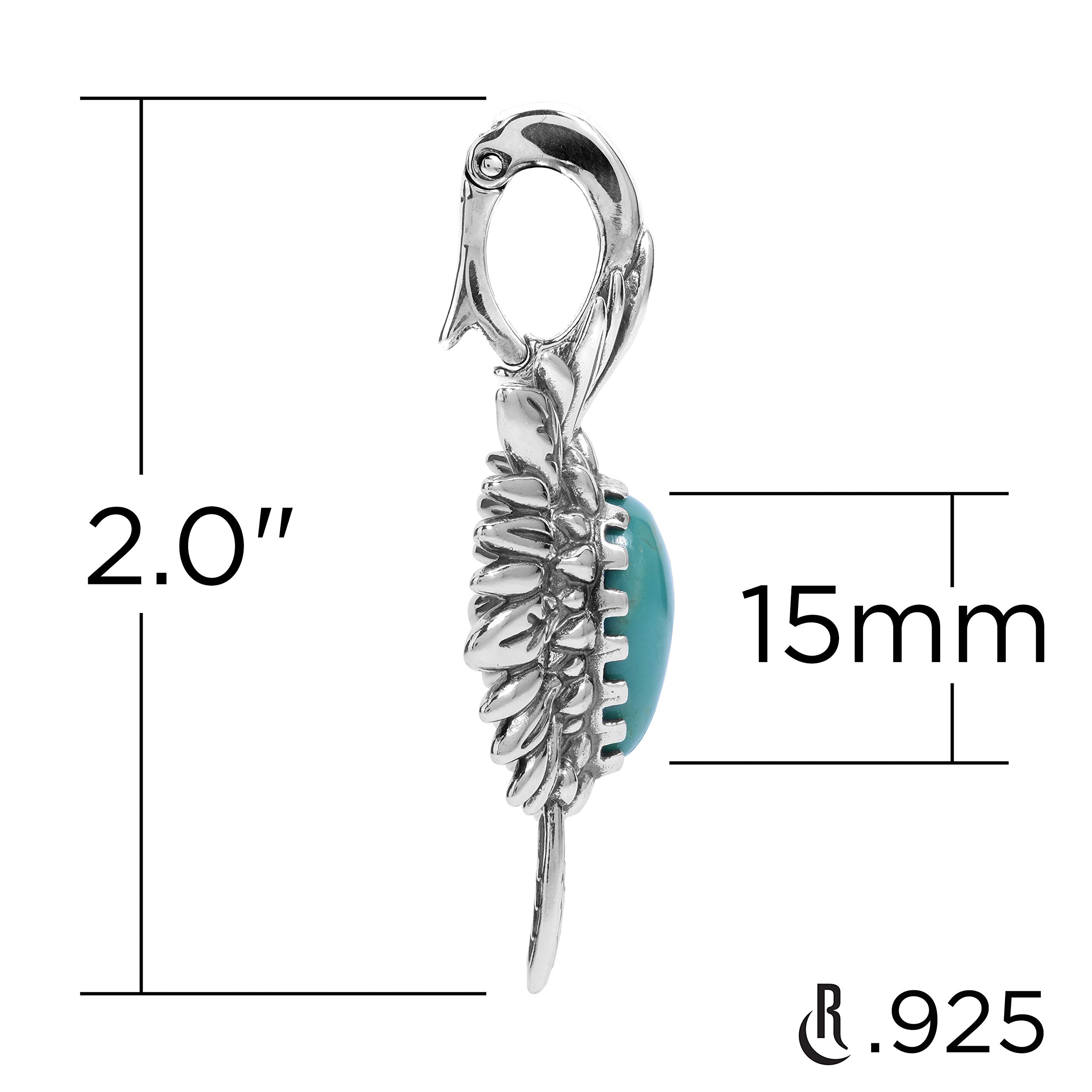 American West Sterling Silver Green Turquoise Chief Headdress Pendant Enhancer