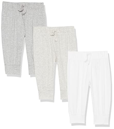 Amazon Essentials Unisex Babies' Cotton Stretch Jersey Jogger (Previously Amazon Aware), Pack of 3, Grey, 0-3 Months