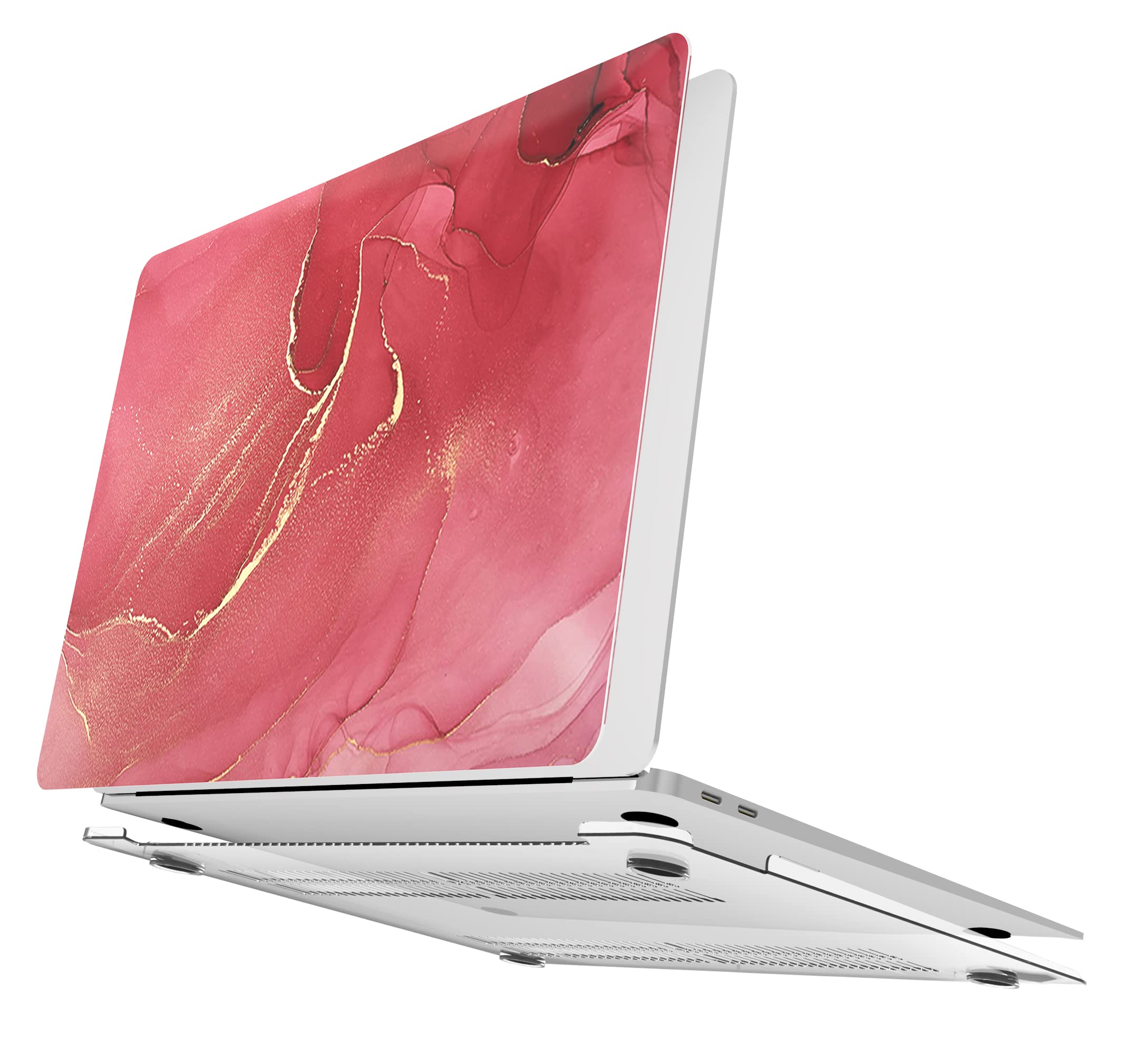 AOGGY Compatible with MacBook Air 13 inch Case 2020 2019 2018 Version Model M1 A2337 A2179 A1932 with Retina Touch ID,Plastic Hard Shell Cases & Keyboard Cover & Screen Protector - Red Wine