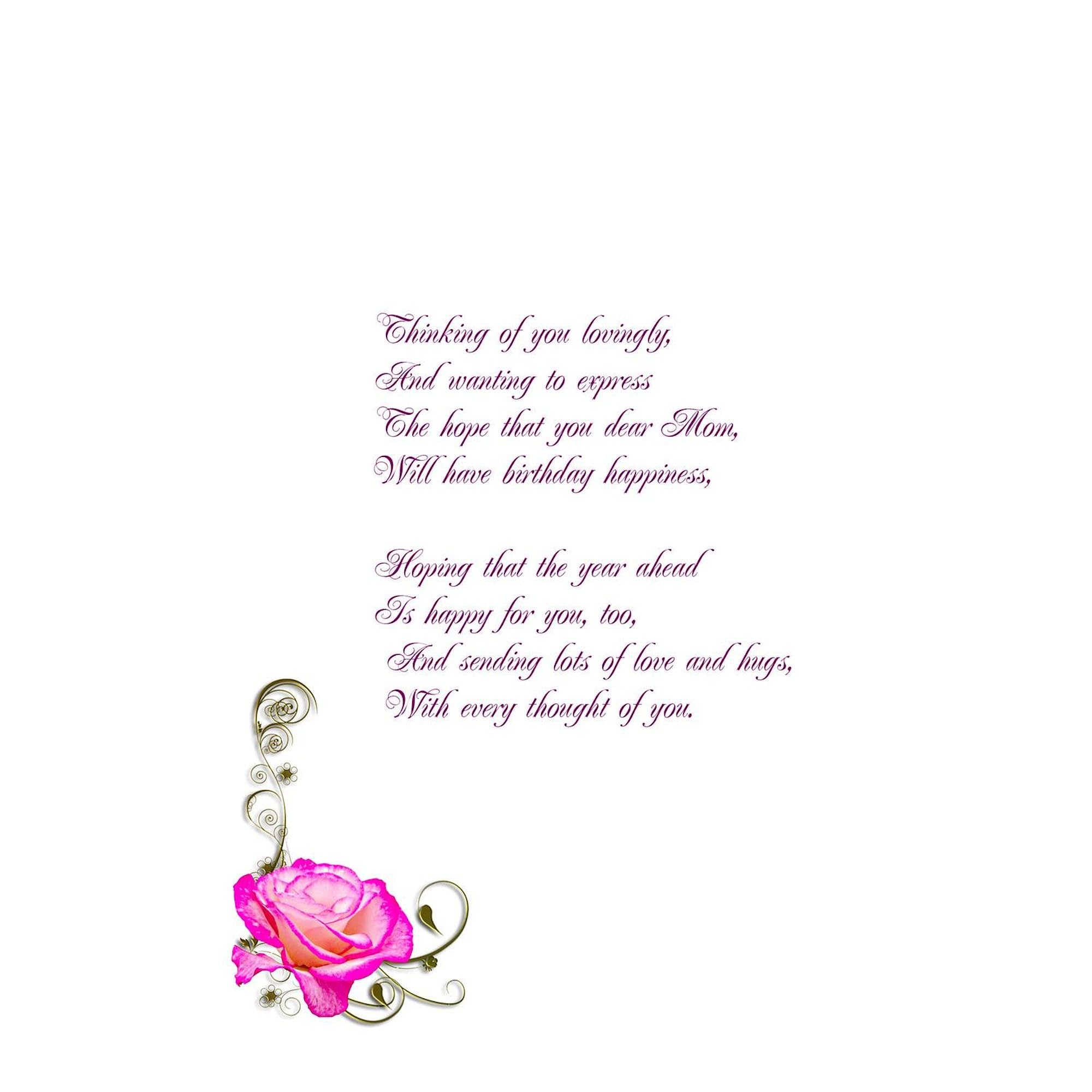 CafePress 95Th Birthday Card For Mom, Elegant Rose Greeting Folded Greeting Card Matte