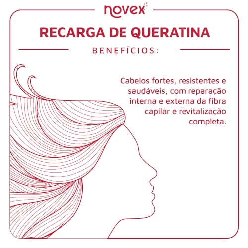 Novex Keratin Recharge Leave in Conditioner - Reconstructive Keratin, Frizz control & Damage Repair