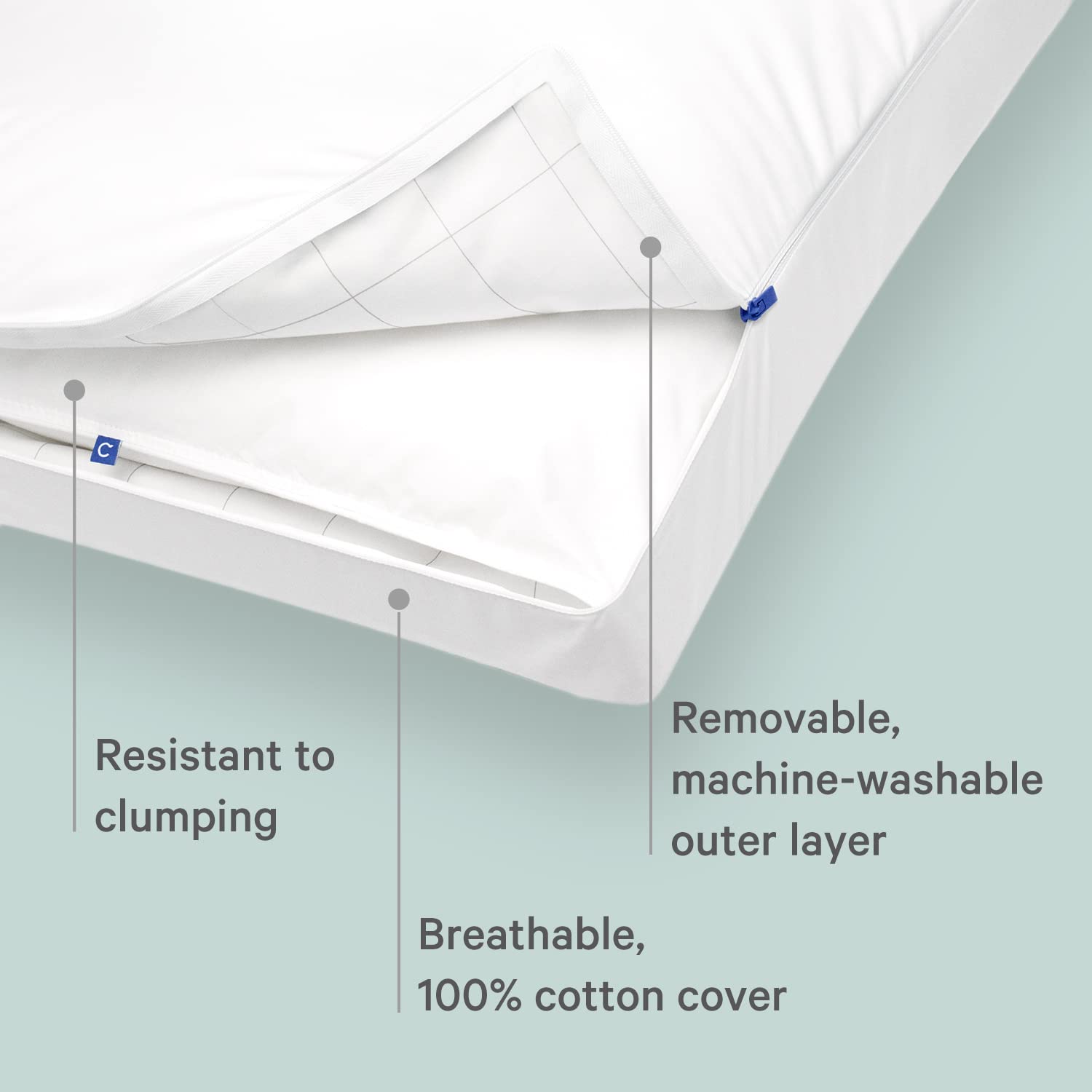 Casper Sleep Element Mattress, King, Grey & Original Pillow for Sleeping, King, White, Two Pack