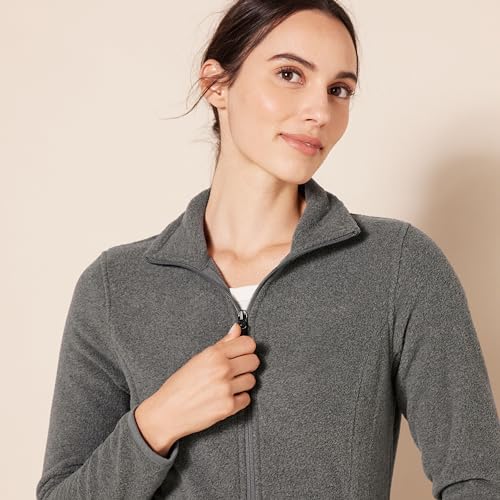 Amazon Essentials Women's Full-Zip Polar Fleece Jacket - Discontinued Colors, Charcoal Heather, Large