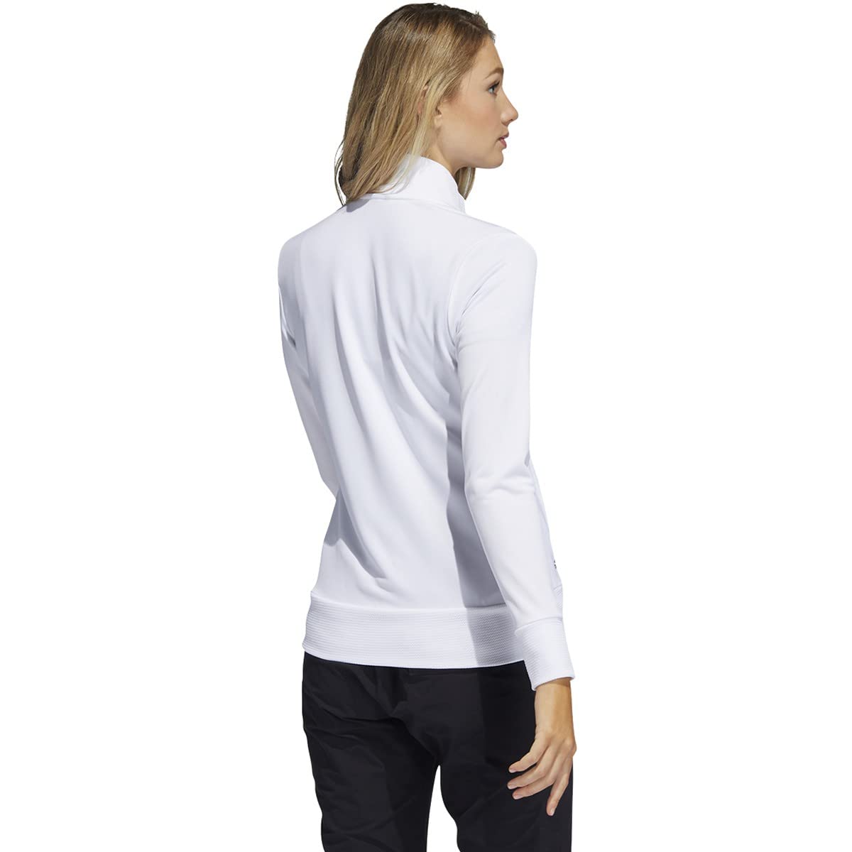 adidas Women's Standard Textured Full Zip Jacket, White, Small