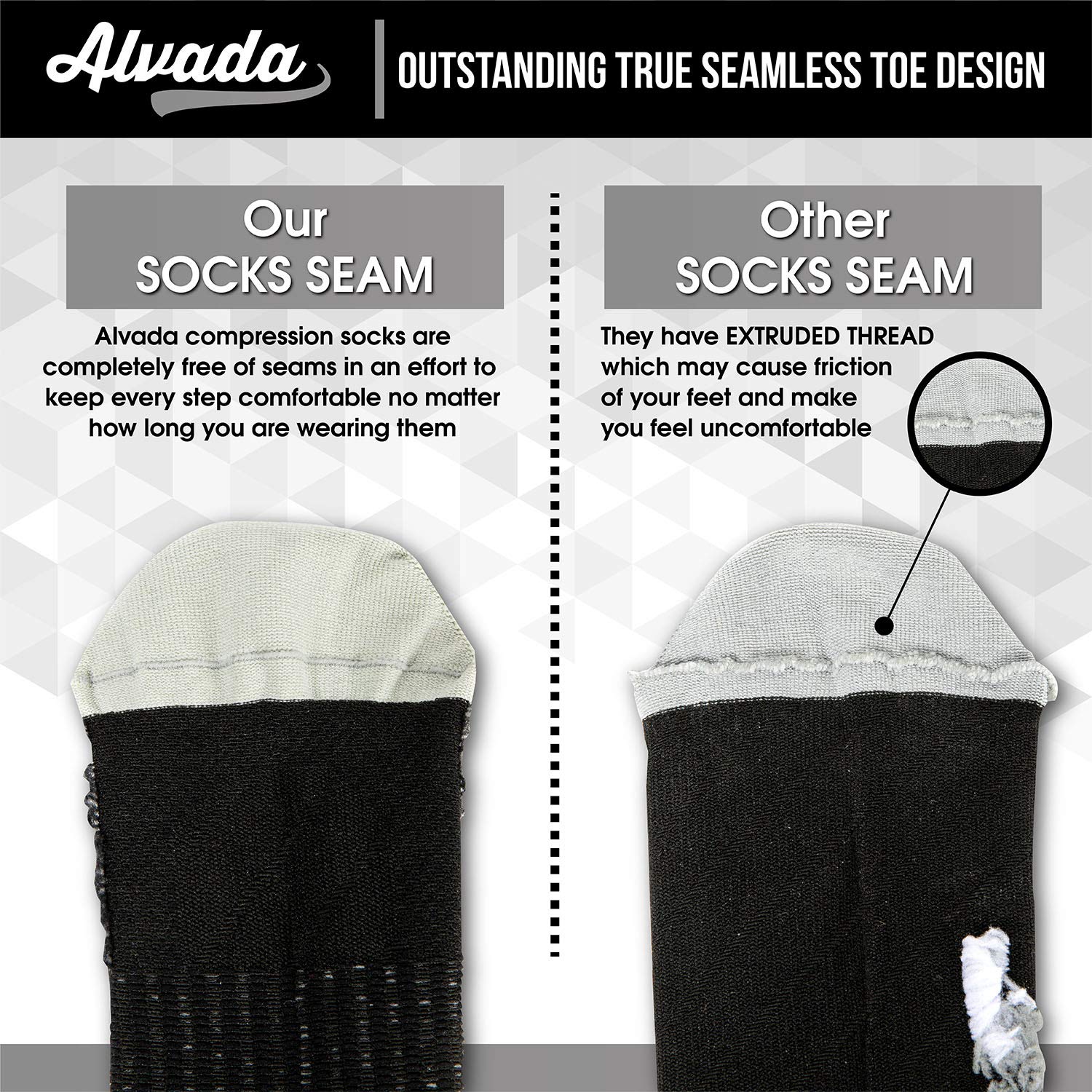 Alvada Compression Socks for Men & Women 1 Pair 4027 Grey M
