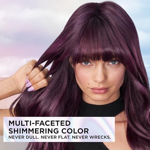 L'Oreal Paris Feria Multi-Faceted Shimmering Permanent Hair Color Hair Dye, V38 Violet Noir (Intense Deep Violet)