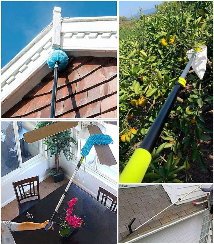 Craftec 1.5 to 3 FT Aluminum Telescoping Pole with Quick-Flip Clamps, Paint Roller Pole, Multi-Purpose Pole, Duster Pole, Twist-On Metal Tip for Squeegee, Extendable Painters Pole (3 Feet)