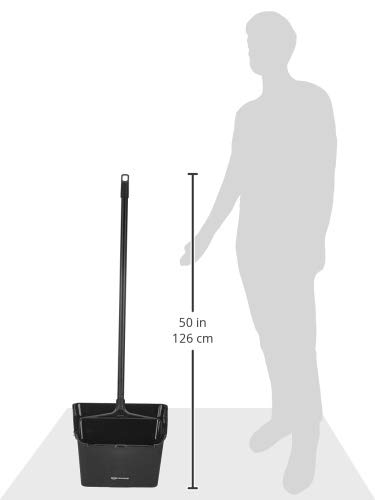 AmazonCommercial Lobby Dustpan, Black, - 4-pack