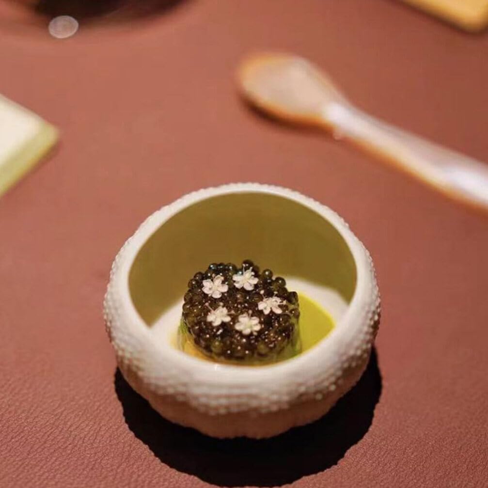 Angoily Ceramic Sea Urchin Bowl 2pcs Small Seasoning Bowl Kitchen Dipping Dish Restuarant Serving Bowl for Nuts Sauce Caviar Appetizer Ice Cream Snack Side Dishes Yogurt