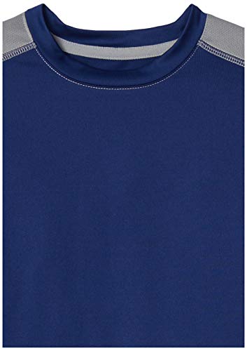 Amazon Essentials Toddler Boys' Active Performance Long-Sleeve T-Shirts, Pack of 2, 2-pack Blue/Grey Heather Colorblock, 4T