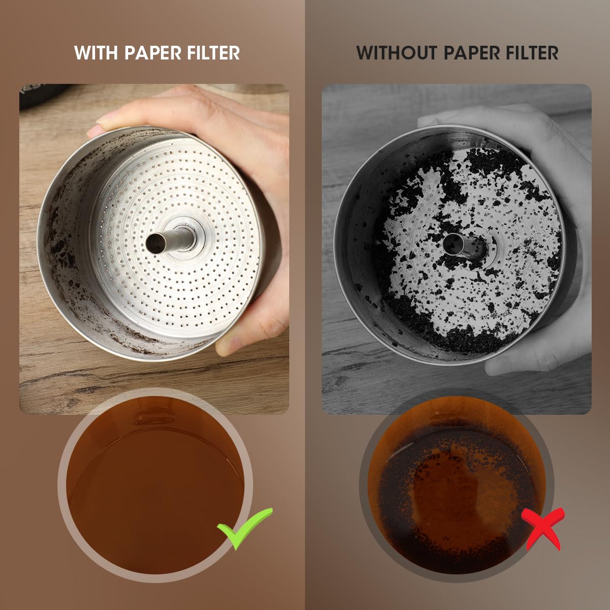 Aieve Unbleached Percolator Coffee Filters 3.75in Disc Coffee Filters (200 Count)