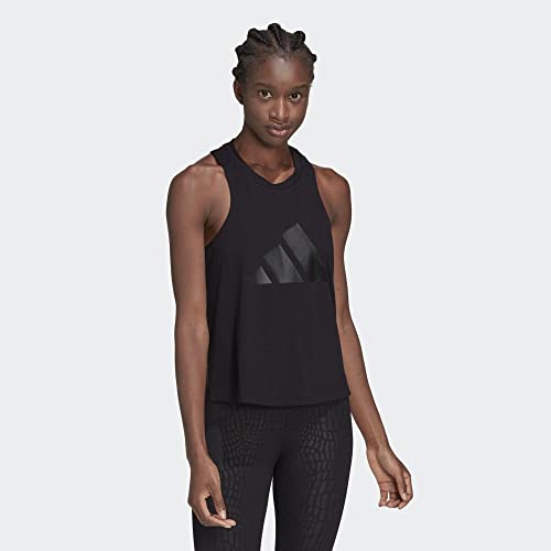 adidas Women's Training Icons 3 Bar Logo Tank 2.0, Black, Small