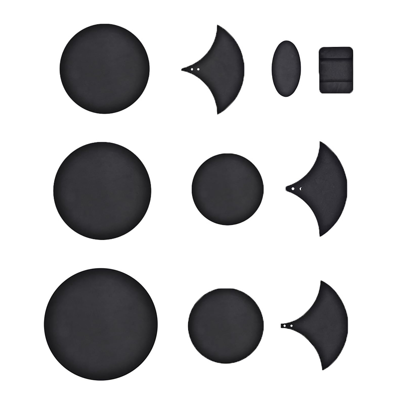 Drum 10 Pcs Drum Practice Pad Portable Silent Drum Pad Black Bass Snare Drum Sound off Mutes Set for Quiet Practice with 4pcs Clips