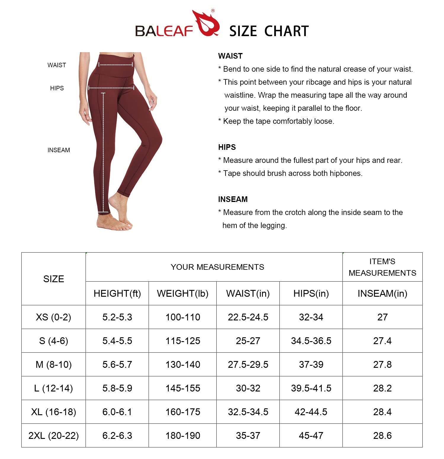 BALEAF Leggings for Women with Pockets Tummy Control Compression Workout Athletic Running High Waisted Yoga Pants 25'' Green L