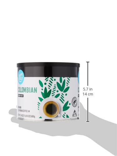 Amazon Brand - Happy Belly Colombian Canister Ground Coffee, Medium Roast, 1.5 pound (Pack of 1)