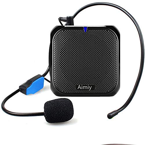 AIMIY Voice Amplifier for Elderly Neck Wired Headset Microphone Support /MP3/TF Card for Shopping Guide, Tour Guides, Presentations, Costumes Coaches, 10W Long Battery Life