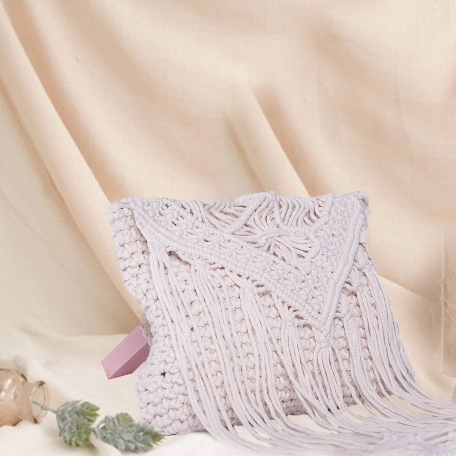 DIGOGO Womens Cotton Crochet Fringe Crossbody Shoulder Bag Bohemian Summer Beach Purse Handwoven Straw Bag