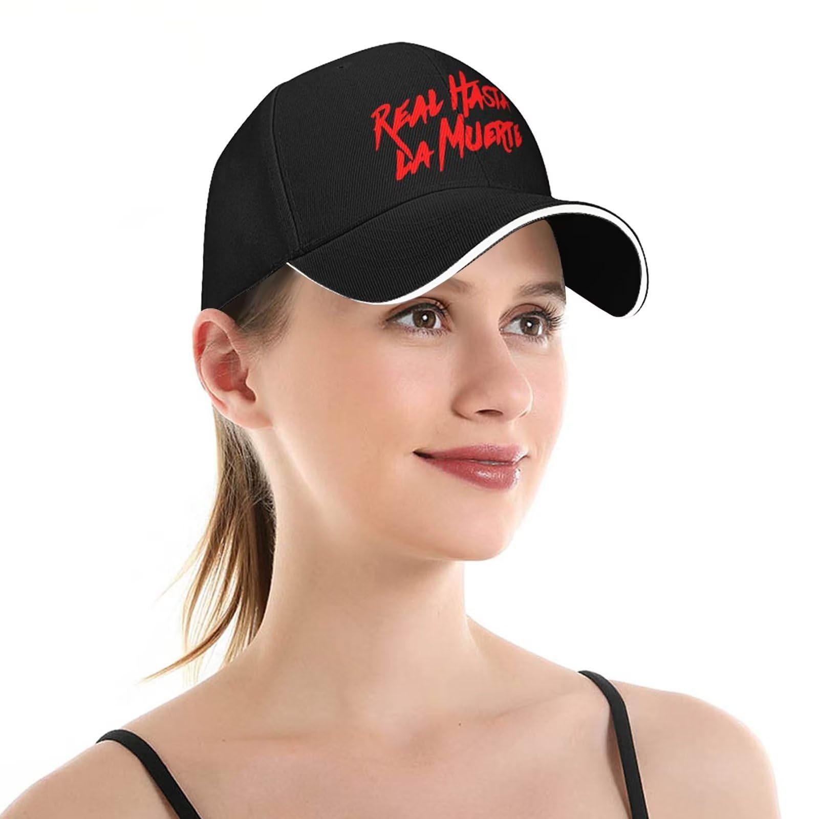 Anuel-AA Hat Adult Unisex Cool Real-Hasta-La-Muerte Hat Adjustable Sandwich Baseball Hats for Men&Womens Black