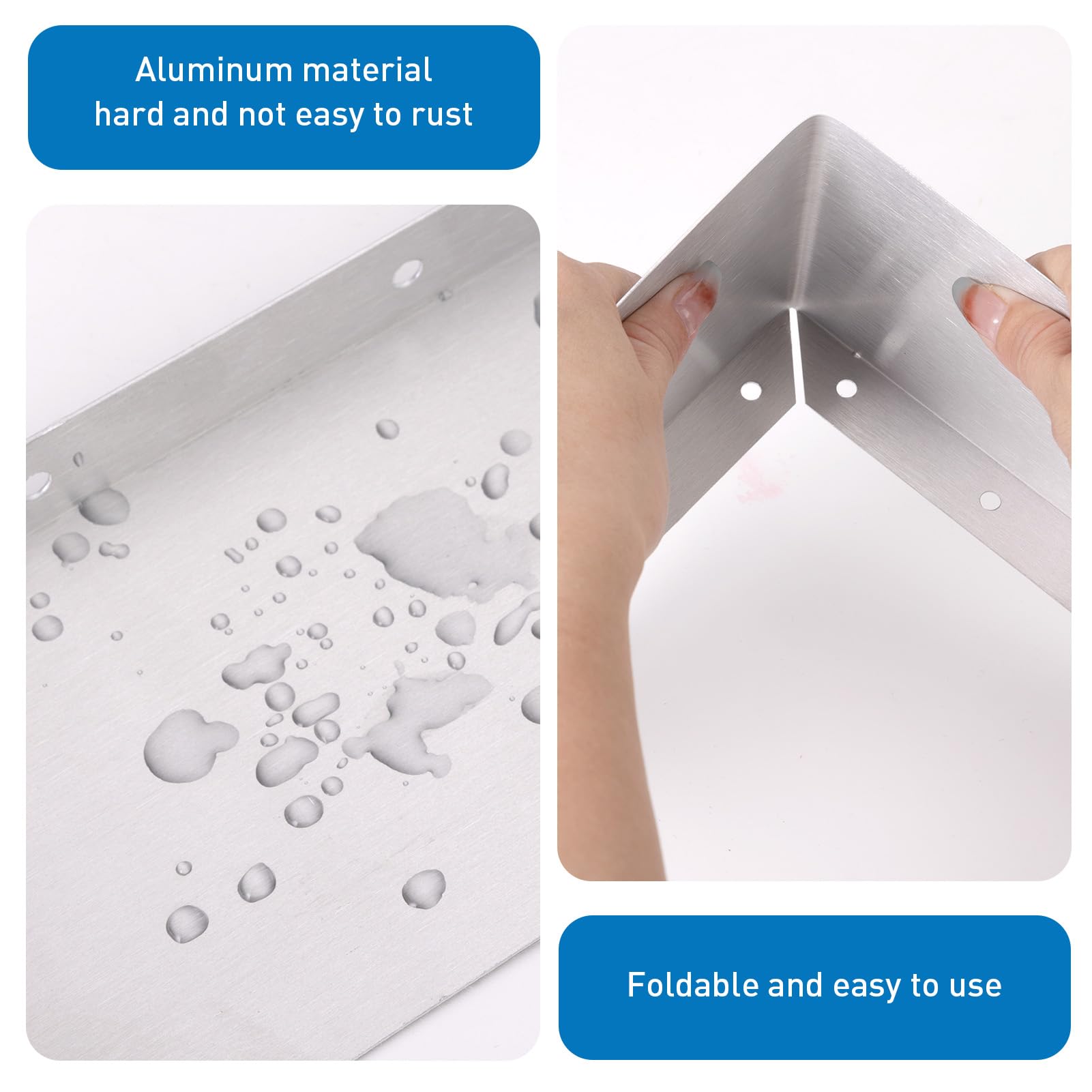 Aoibrloy 2PCS Aluminum Gutter Valley Splash Guards for Roof Corner, Roof Rain Diverter with 20 PCS Matching Gutter Screws, Downspout Diverter for Blocking Heavy Rain Flow