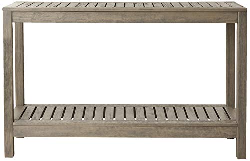 Cambridge Casual Solid Wood West Lake Outdoor Console Table, Weathered Gray