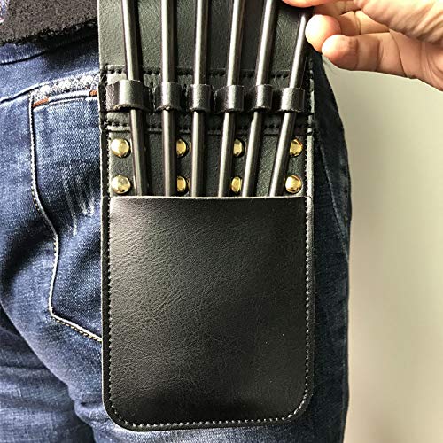 AMEYXGS Archery Pocket Arrow Quiver Leather Arrow Holder Portable Arrow Training Carrier Bag for Shooting Hunting Accessory (brown)